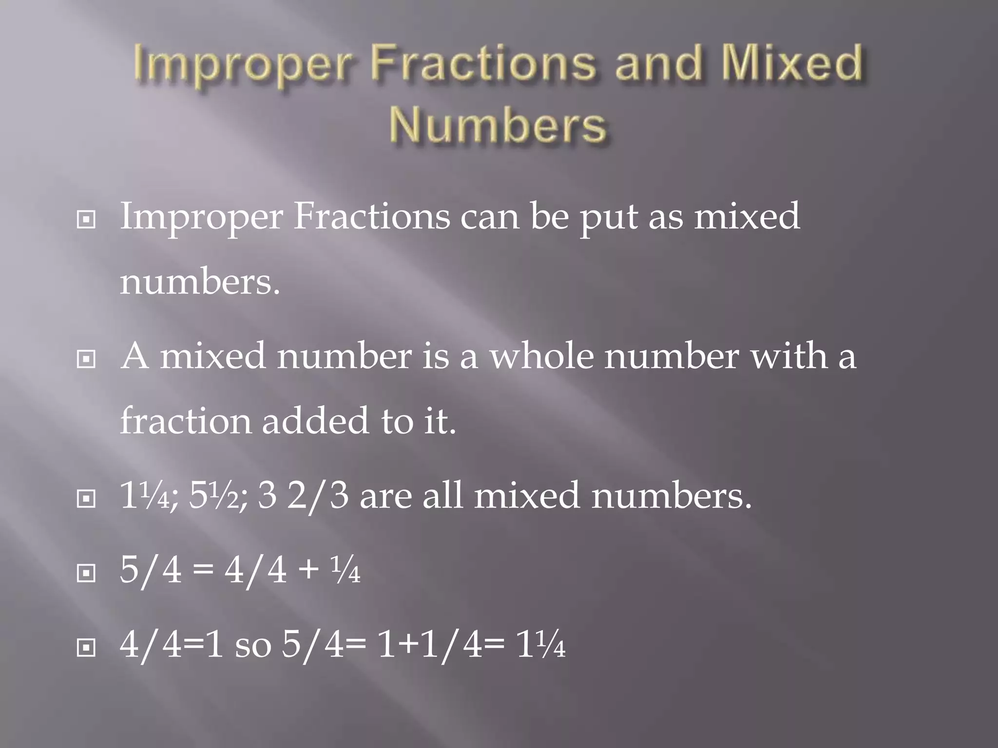 4th grade mathematics: fractions | PPTX