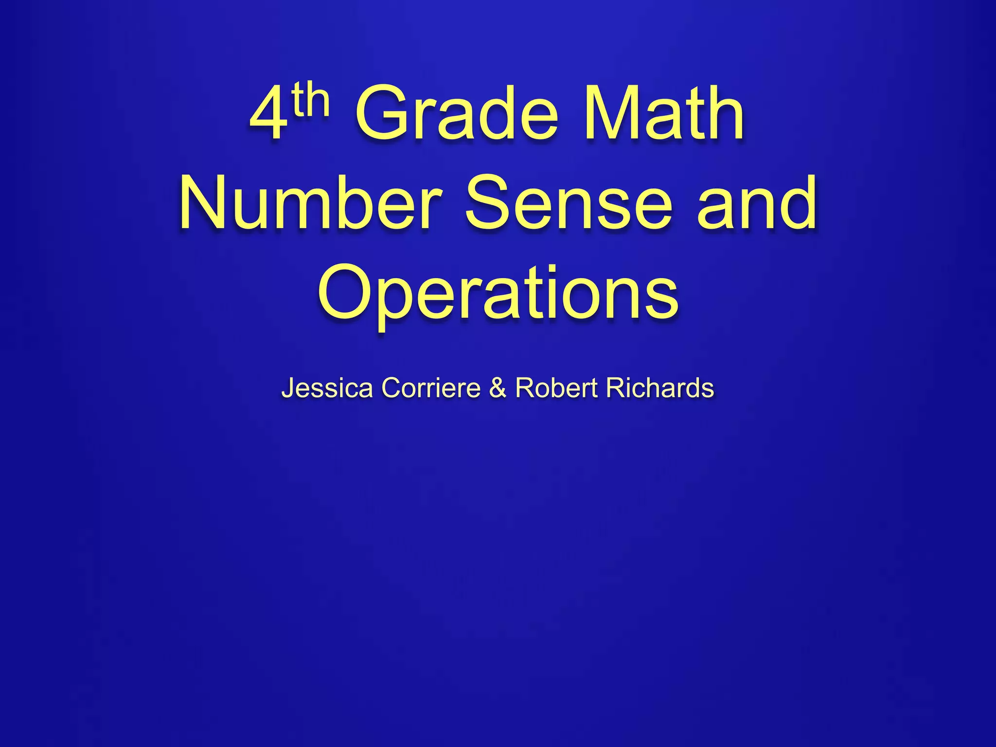 4th grade math number sense and operations | PPTX