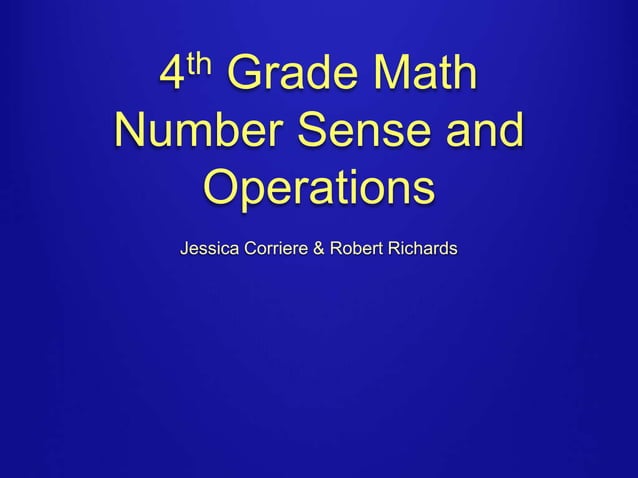 4th grade math number sense and operations | PPTX | Physics | Science