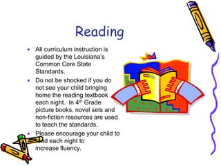 4th grade open house | PPTX