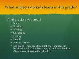 4th Grade Questions | PPT