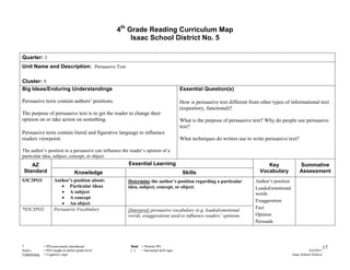 Fourth Grade Reading Curriculum Map 2011 2012 | PPT