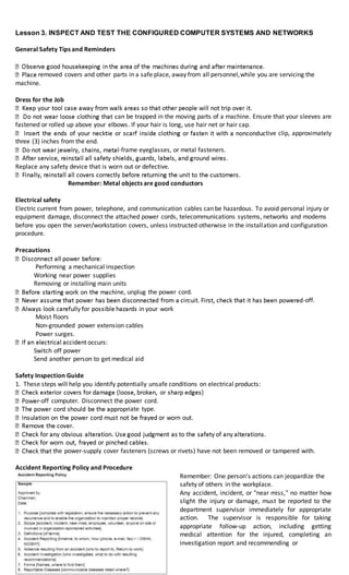 lesson 3; inspect and test the configured cs and network handouts | DOCX