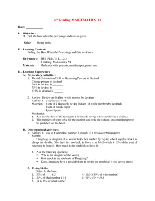 4th grading mathematics vi | PDF