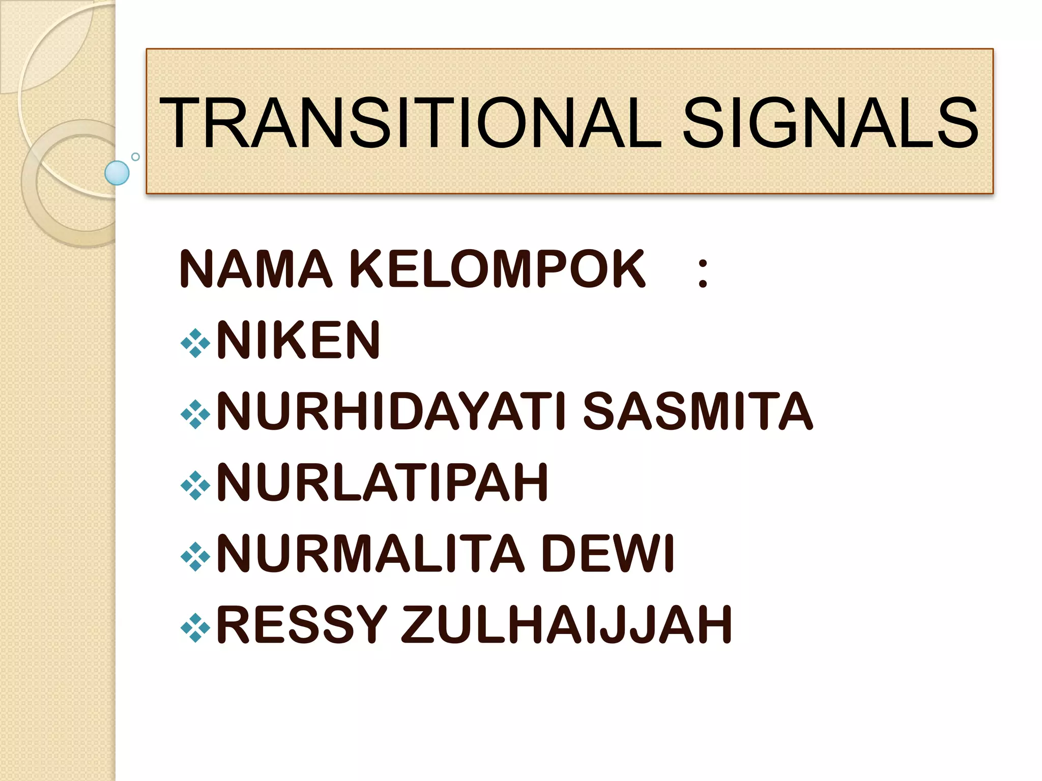 4th group ( transitional signal ) | PPTX