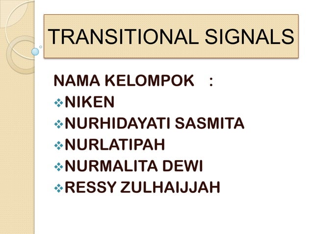 4th group ( transitional signal ) | PPTX