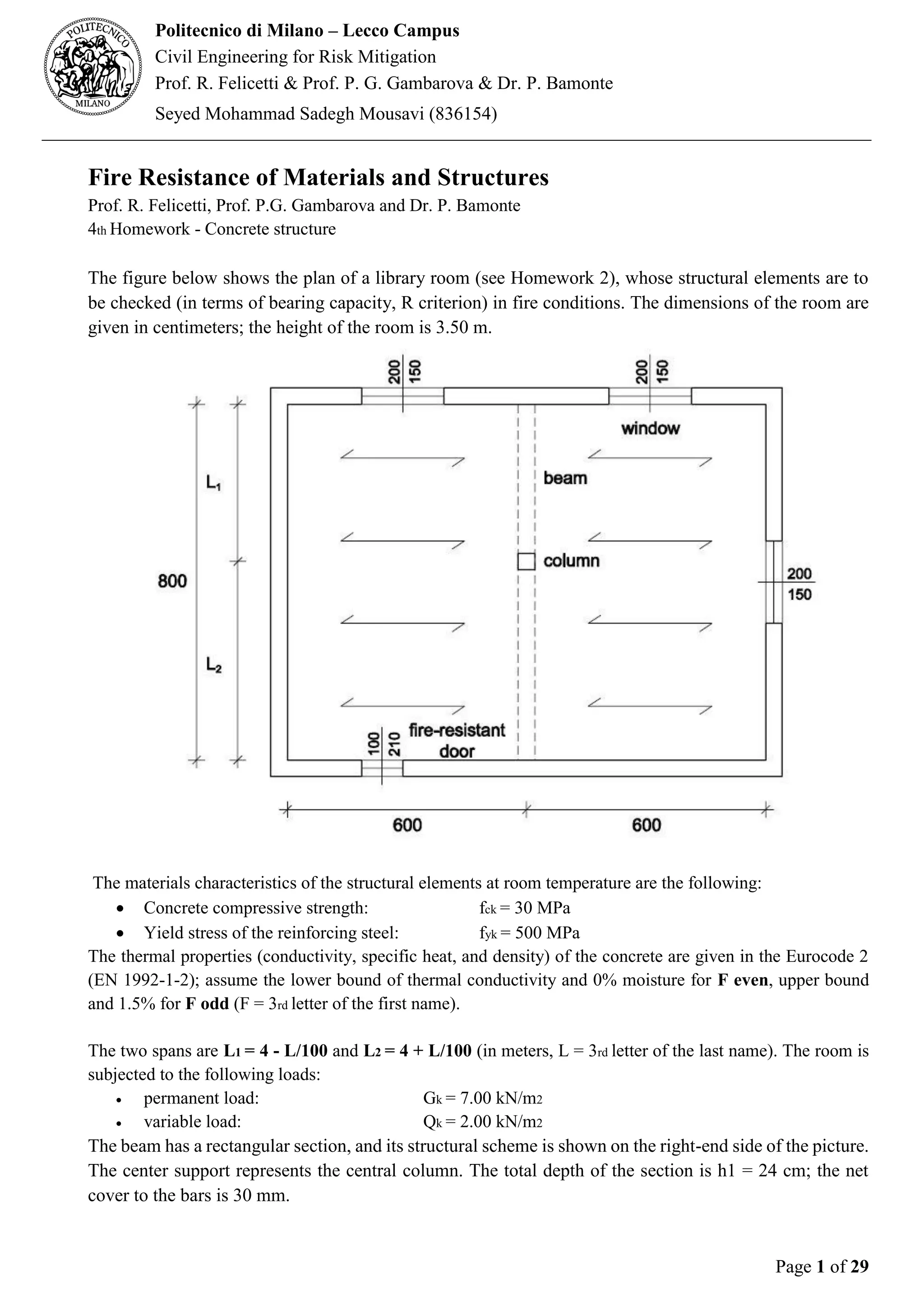 Fire Resistance of Materials & Structures - Analysing the Concrete ...