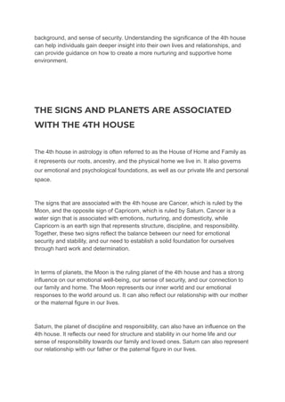 4TH HOUSE IN ASTROLOGY | PDF