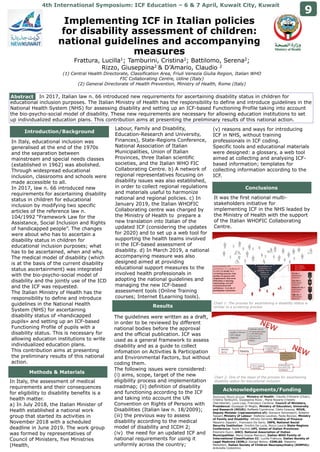 4th International Symposium: ICF Education - Poster booklet | PDF