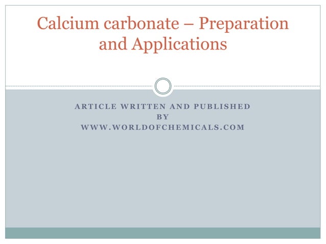 Calcium Carbonate | PDF | Chemistry | Science