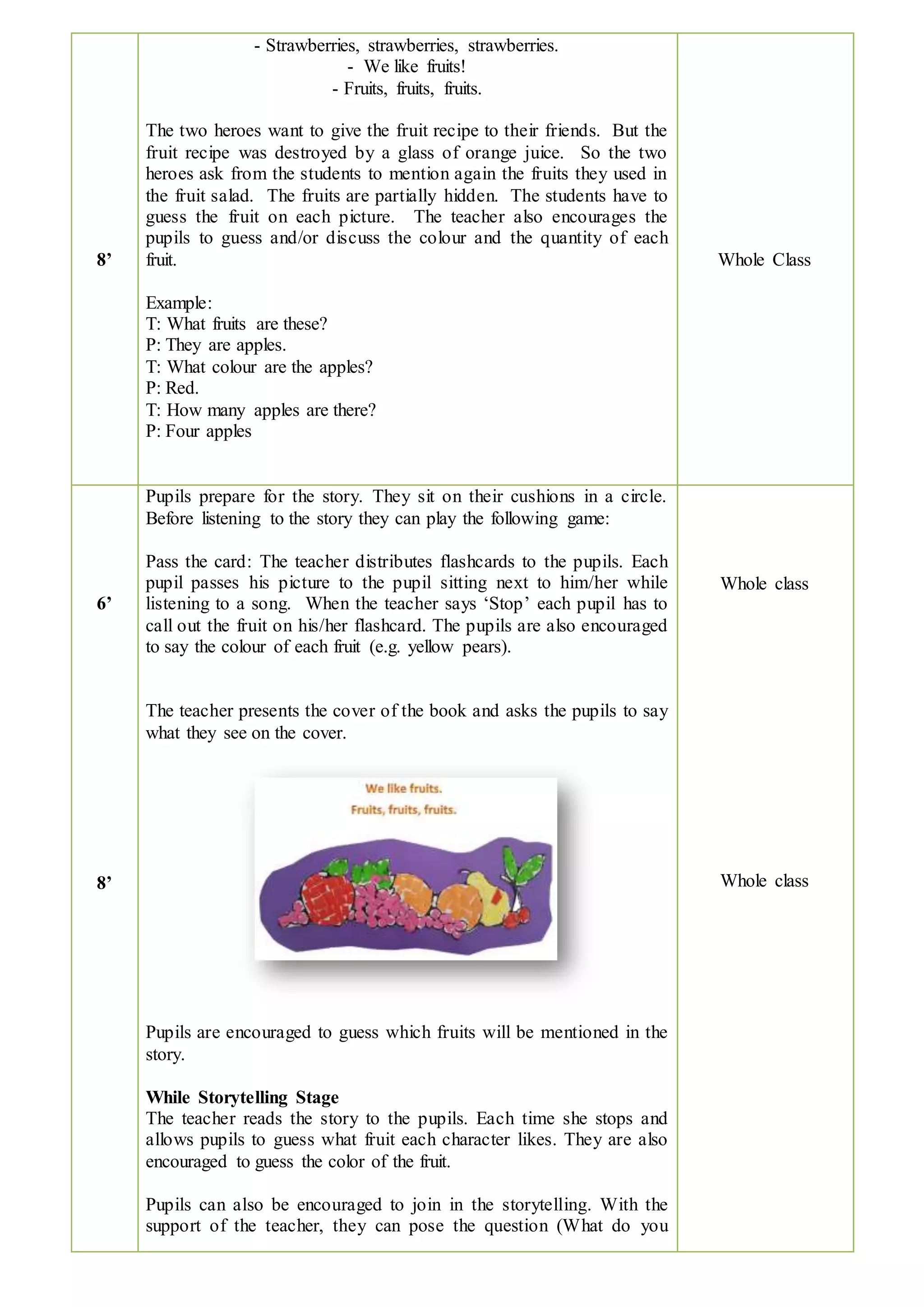4th lesson plan fruits niki papaeftsthiou | PDF