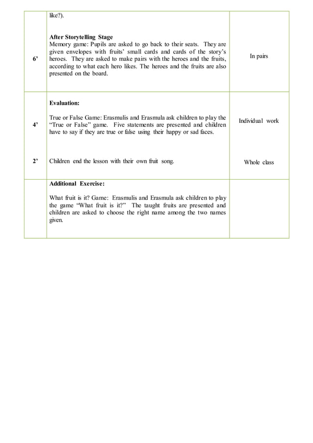 4th lesson plan fruits niki papaeftsthiou | PDF