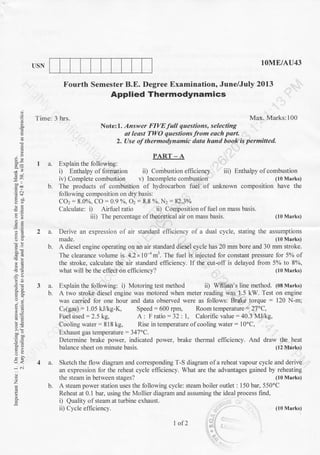 4th Semester Mechanical Engineering (2013-June) Question Papers | PDF