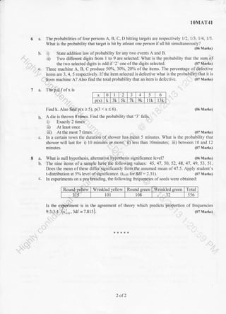 4th Semester Mechanical Engineering (2013-June) Question Papers | PDF