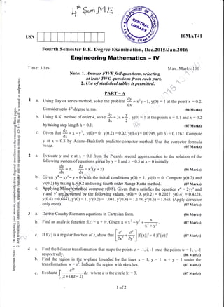 4th Semester Mechanical Engineering (Dec-2015; Jan-2016) Question Papers | PDF