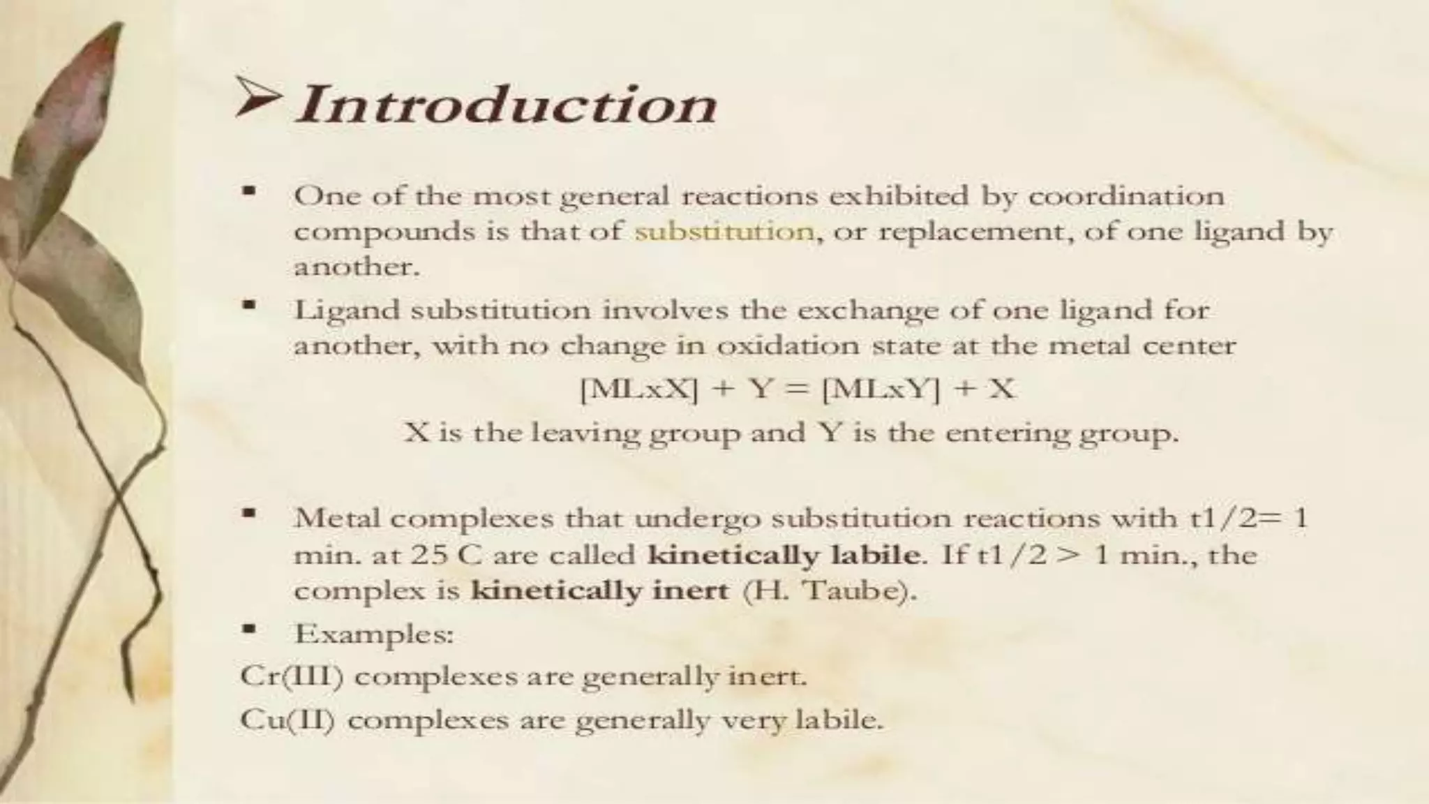 reaction mechanism of transition metal complex 2 J2 | PPTX