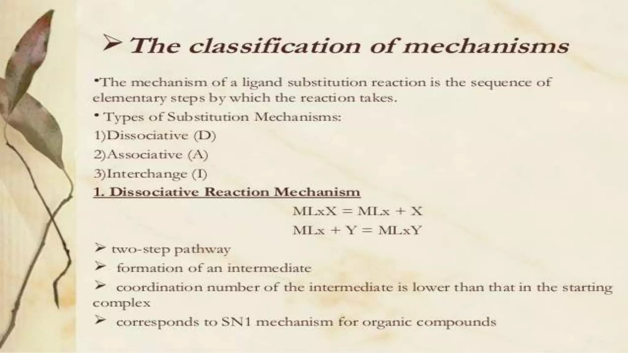reaction mechanism of transition metal complex 2 J2 | PPTX