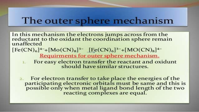 reaction mechanism of transition metal complex 2 J2 | PPTX