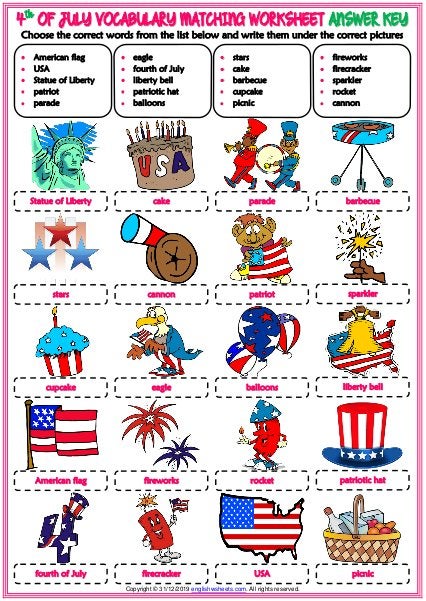 4th of july vocabulary esl matching exercise worksheet for kids.pdf