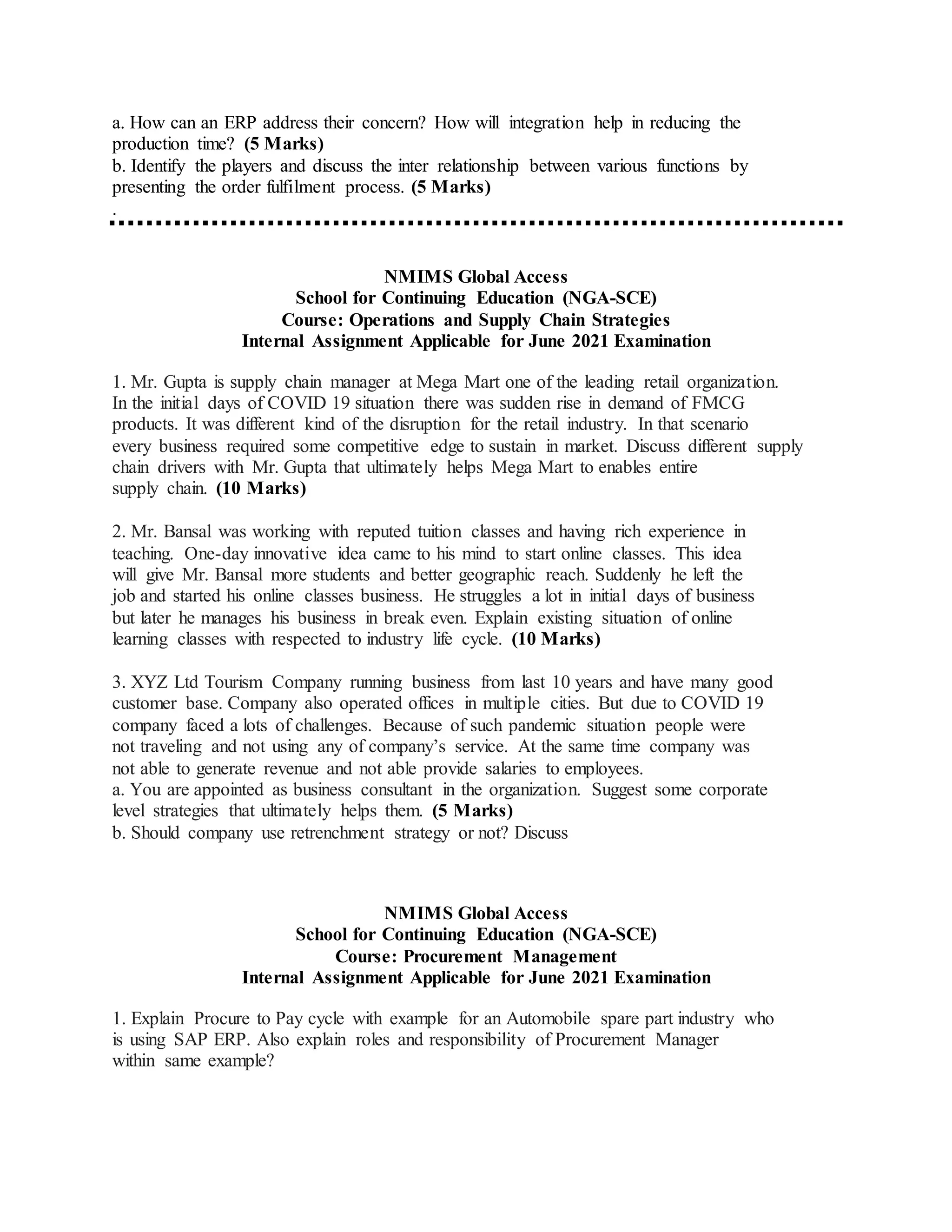 4th om sem nmims june 2021 solved assignments | PDF