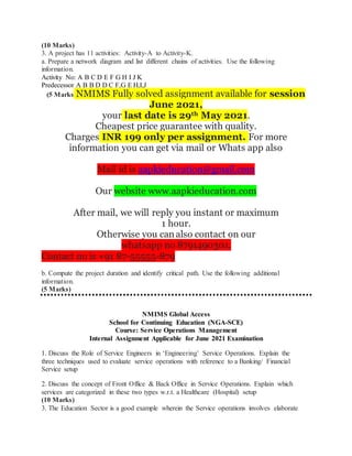 4th om sem nmims june 2021 solved assignments | PDF