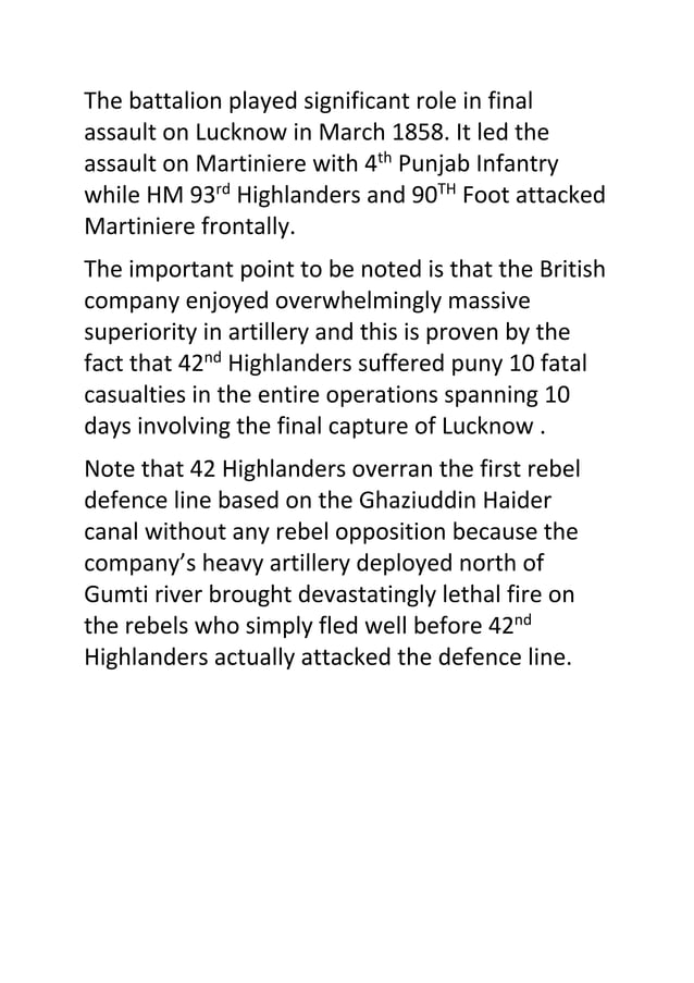 4th Punjab Infantry now 9 FF Pakistan Army and 42 Highlanders led the ...