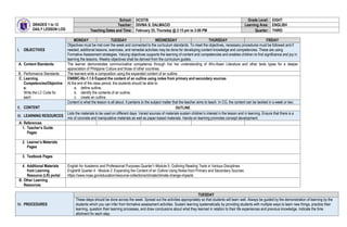 FOURTH QUARTER CLASS OBSERVATION DLL FOR ENGLIDH 9 | DOCX