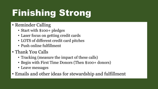 4th Quarter Phonathon: Planning to Finish Strong | PPT