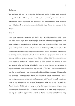 4th reflection. small group discussion | PDF