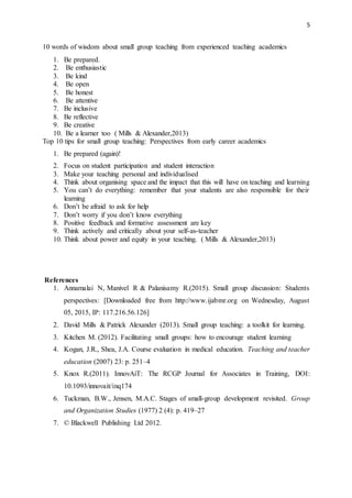 4th reflection. small group discussion | PDF