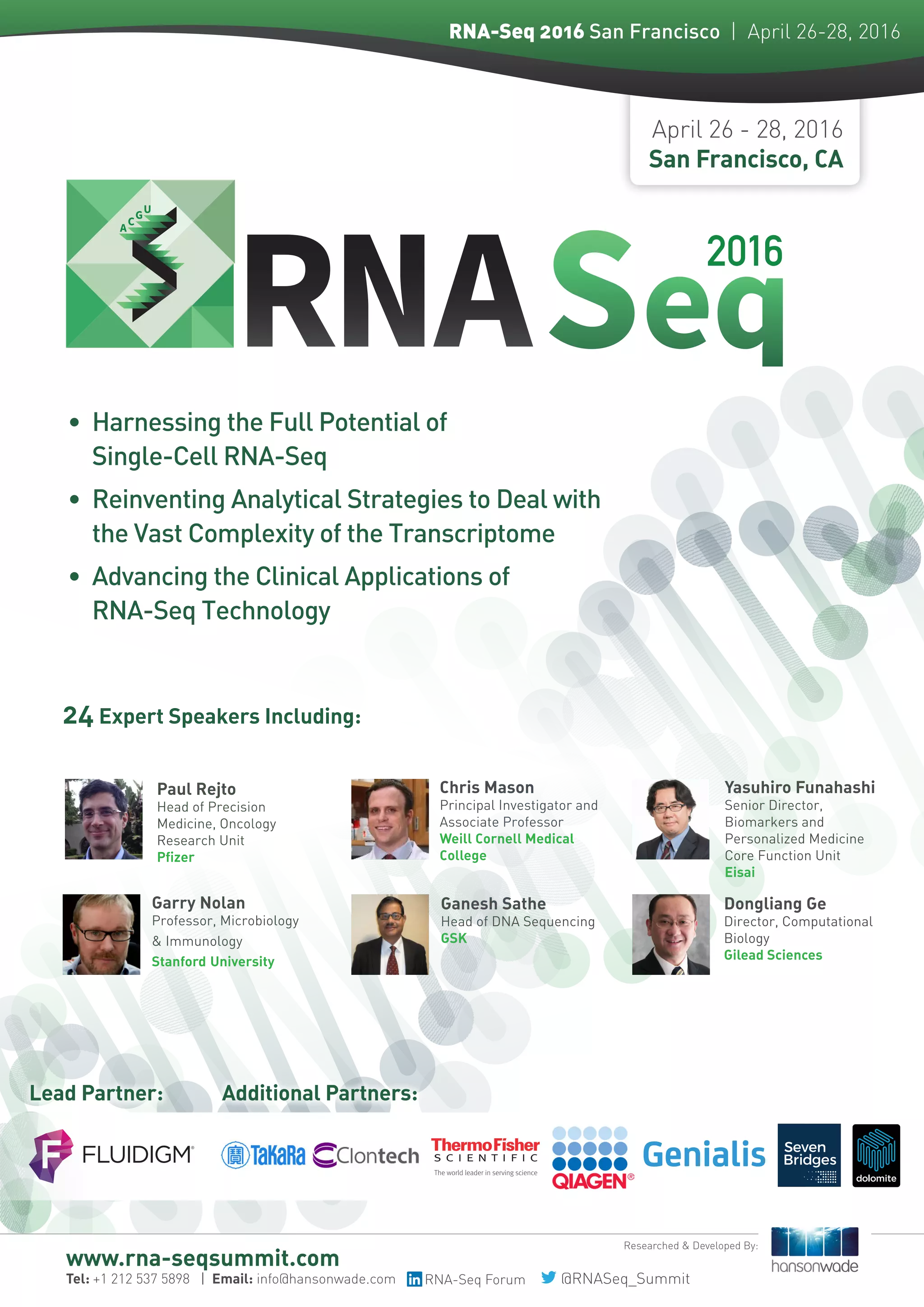 4th RNA-Seq San Francisco April 26-28 Event Guide | PDF