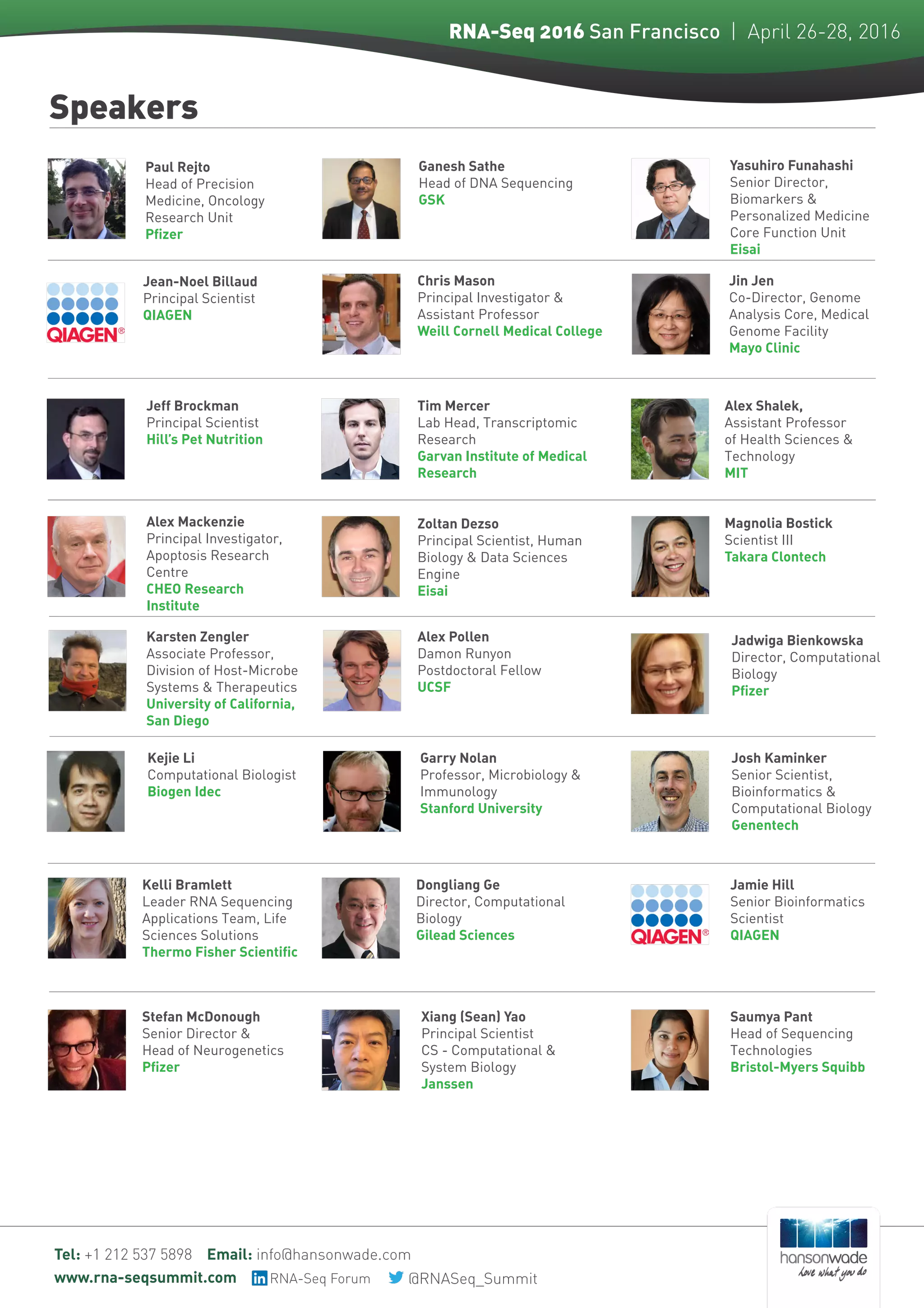 4th RNA-Seq San Francisco April 26-28 Event Guide | PDF