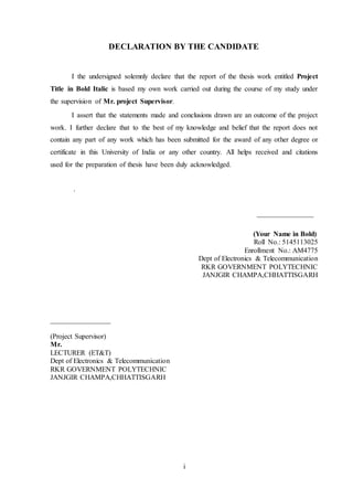op sahu csvtu project frant page tital | DOCX