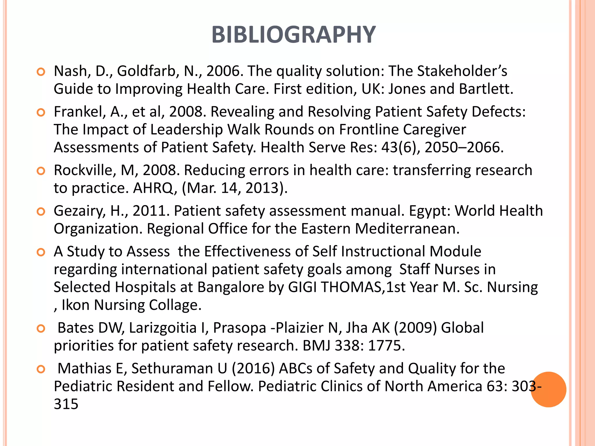 Presentation on International Patient Safety Goals (JCI) | PPTX