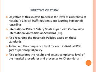 Presentation on International Patient Safety Goals (JCI) | PPTX