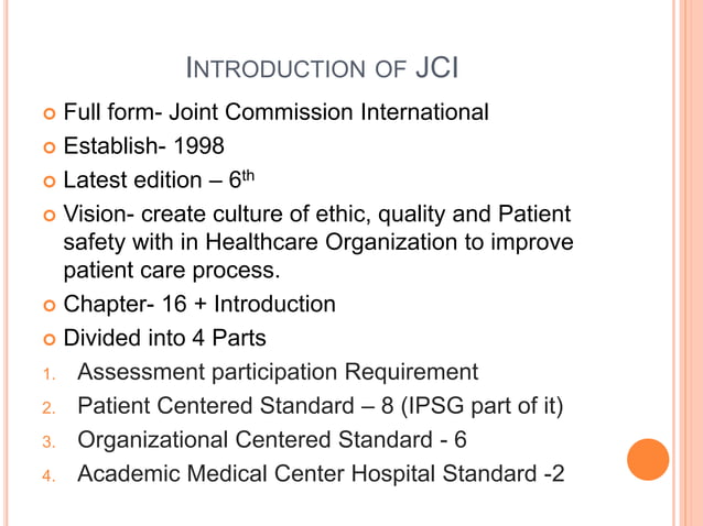 Presentation on International Patient Safety Goals (JCI) | PPTX ...