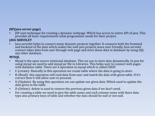 java mini project for college students | PPTX