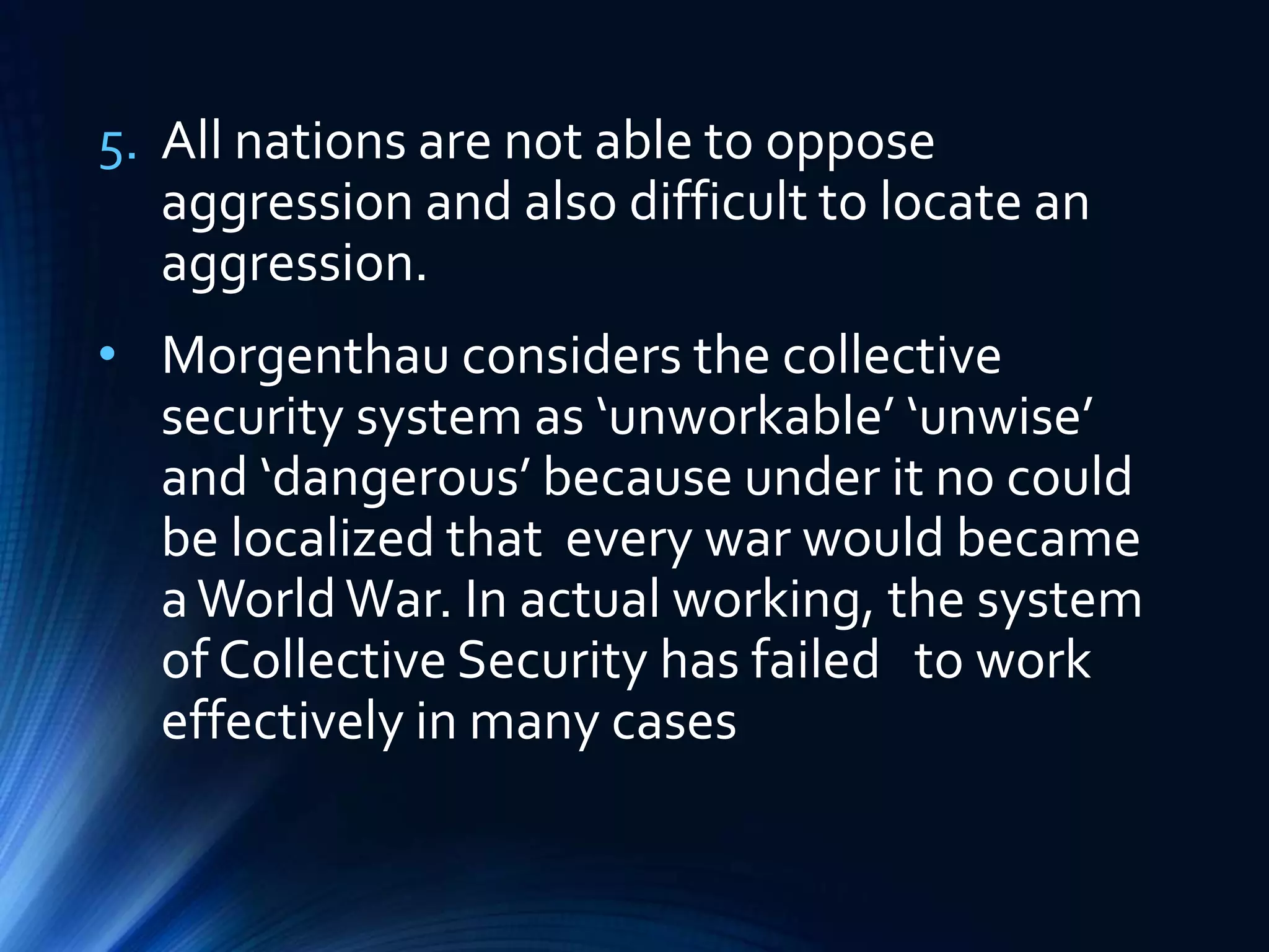 The Chief Defects of the Collective security system | PPTX