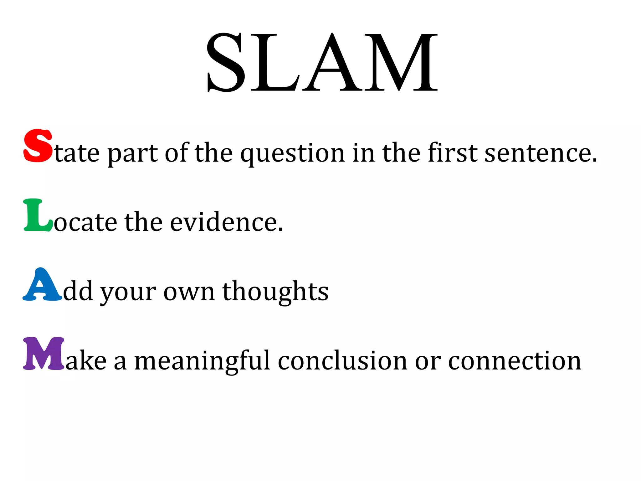 Reading Response Model (SLAM) | PPT