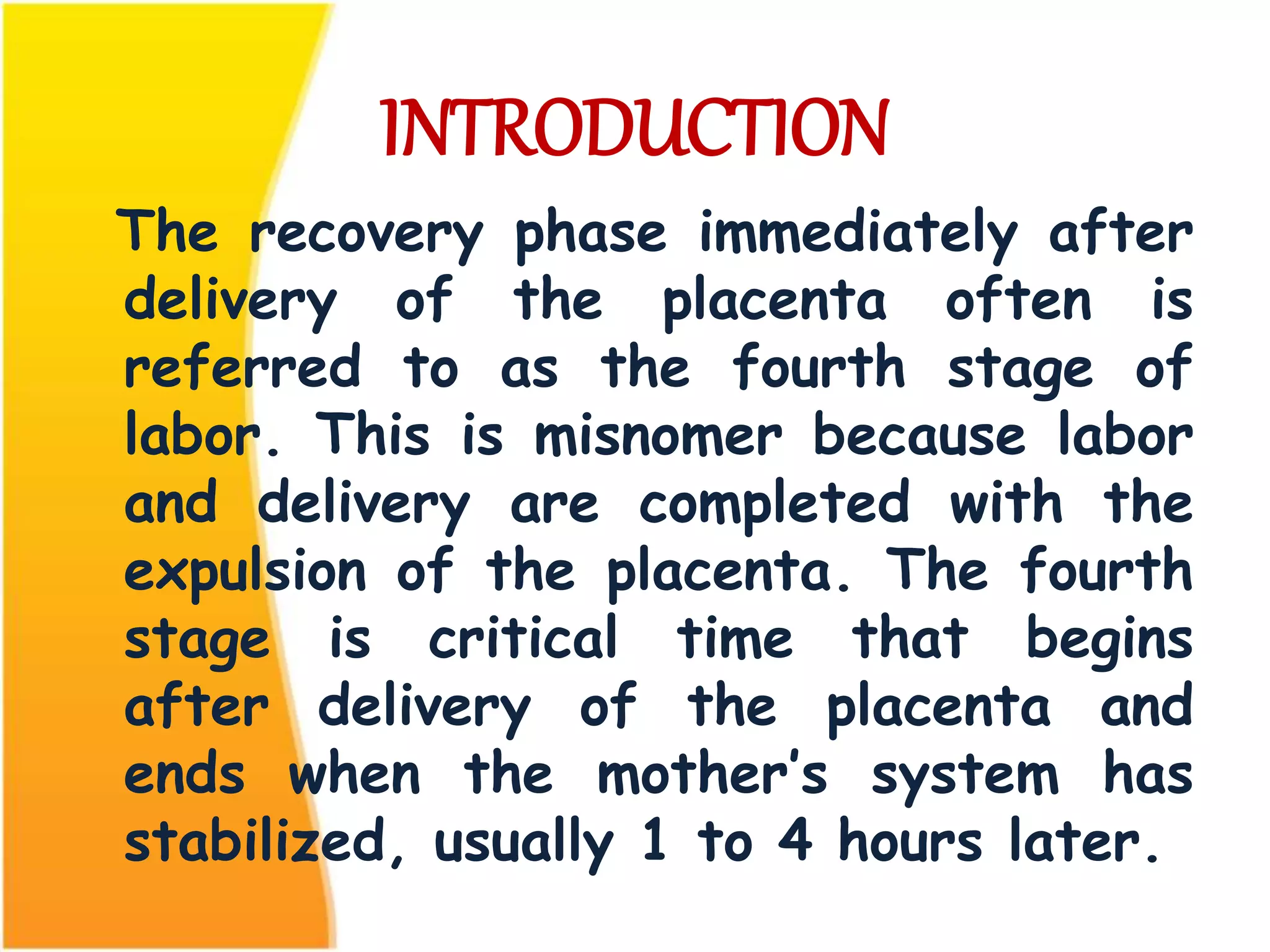 4th stage of labor m.sc 1st year | PPTX