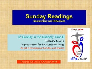 Liturgical Bible Study Guide - 4th Sunday in the Ordinary Time Cycle B ...