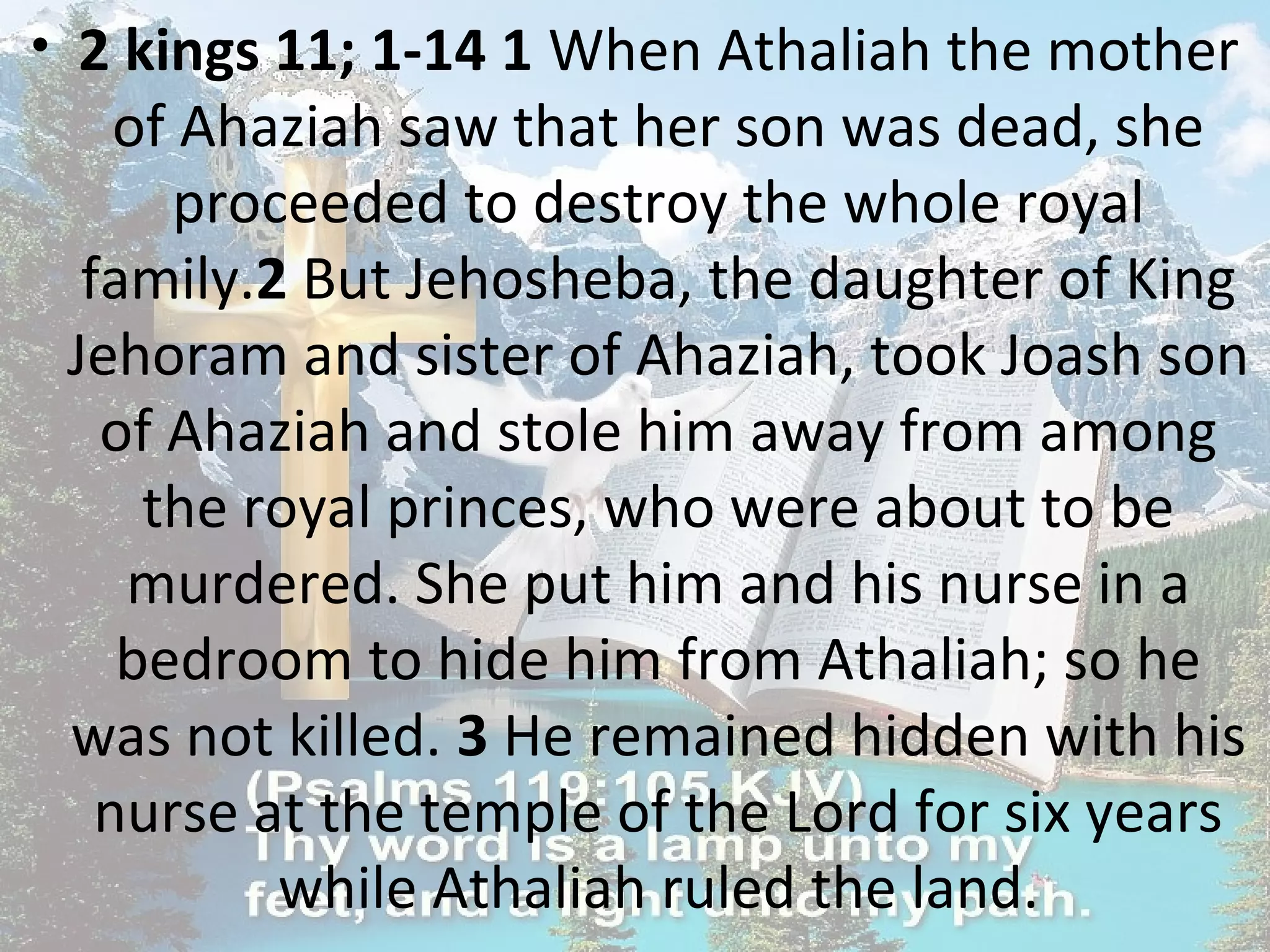 Examples from the life of King Joash | PPT
