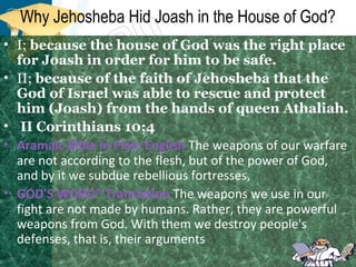 Examples from the life of King Joash | PPT | Christianity | Religion ...