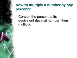 (operations on percent) Lesson Plan | PPT