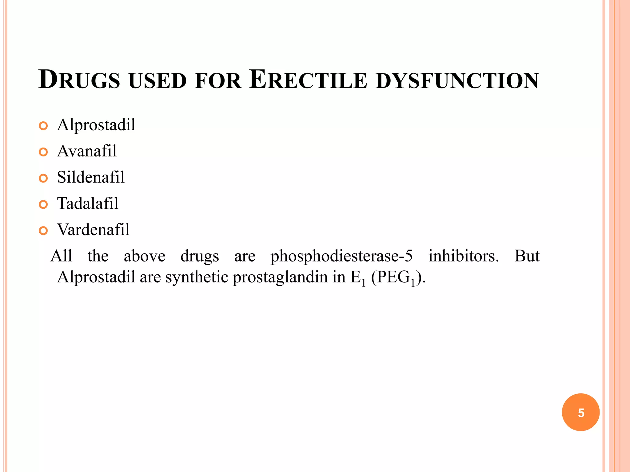 4th unit drugs for erectile dysfunction | PPTX