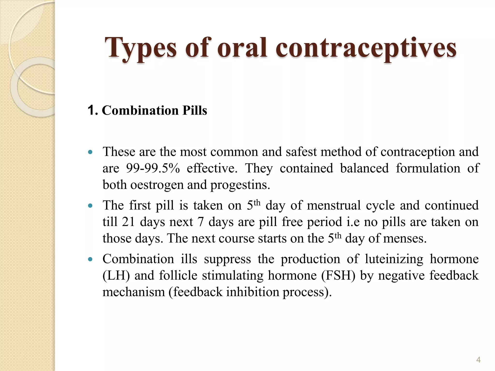 4th unit oral contraceptives | PPTX