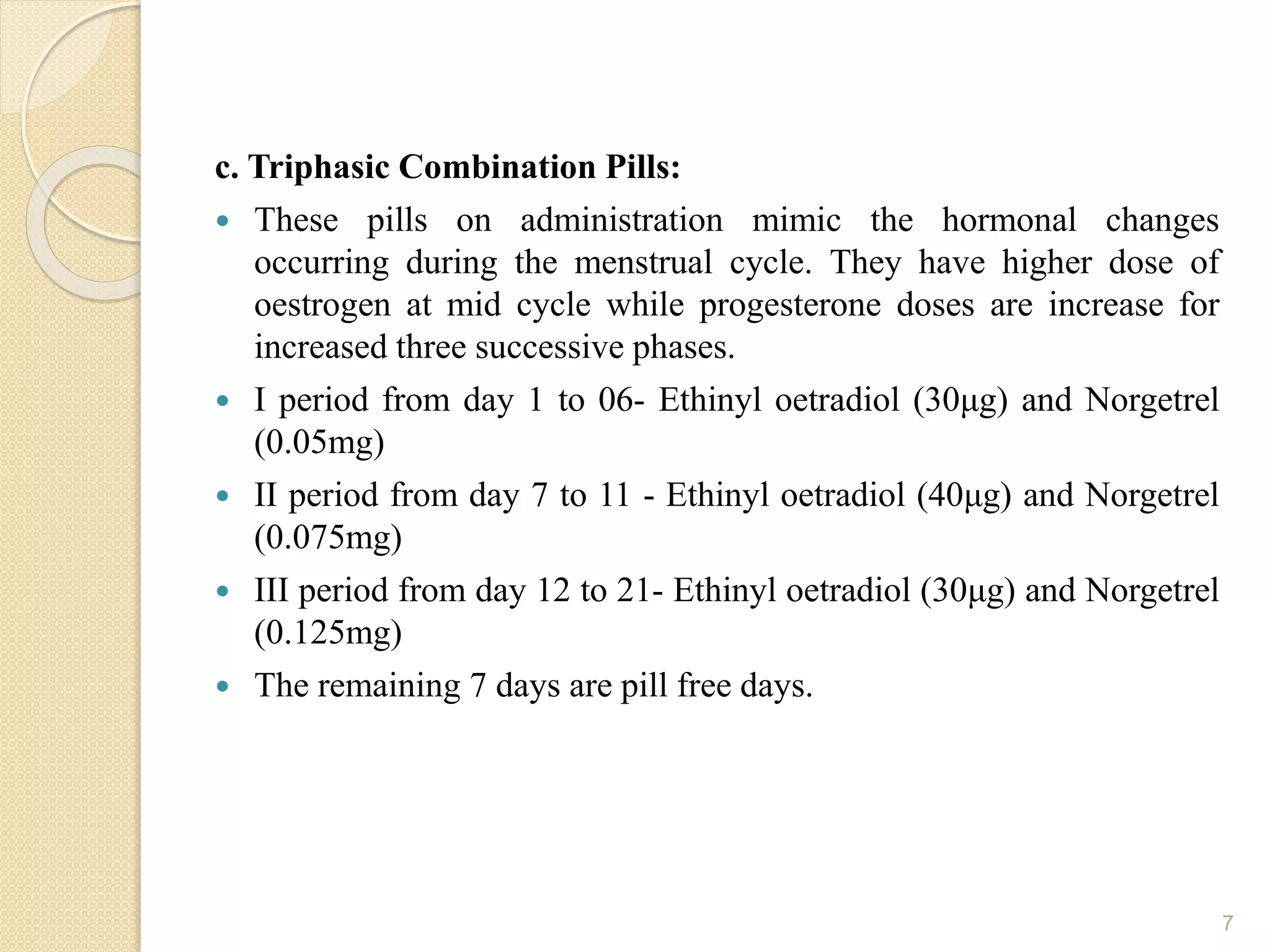 4th unit oral contraceptives | PPTX