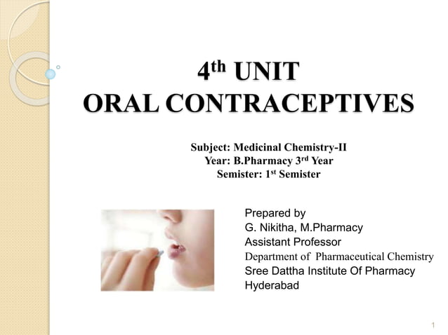 4th unit oral contraceptives | PPTX | Birth Control | Reproductive Health