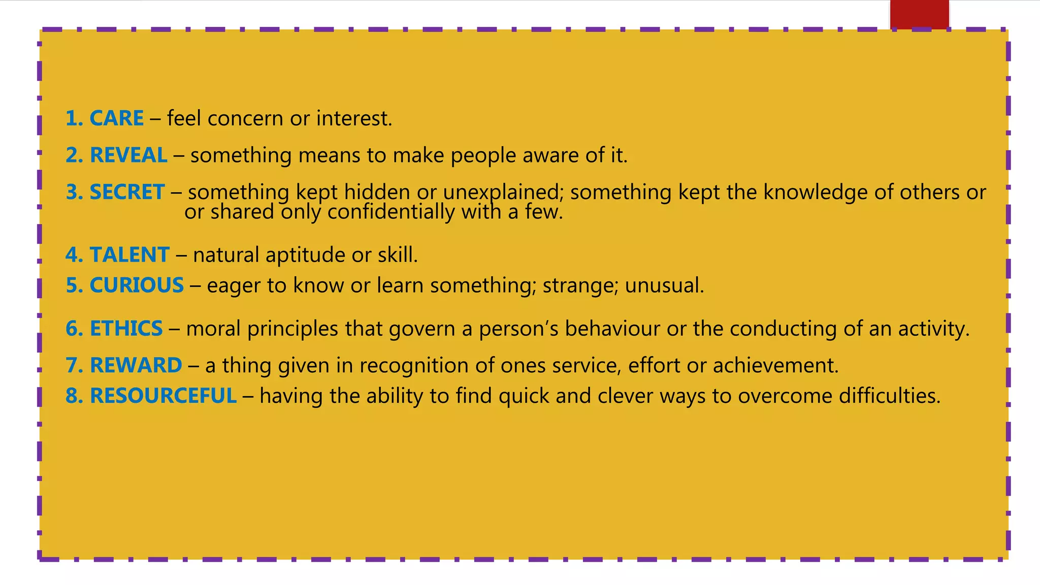 4th VOCABULARY(VALUES) | PPTX