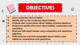 Vocabulario de Ingles Hobbies - Bimestre II | PPT